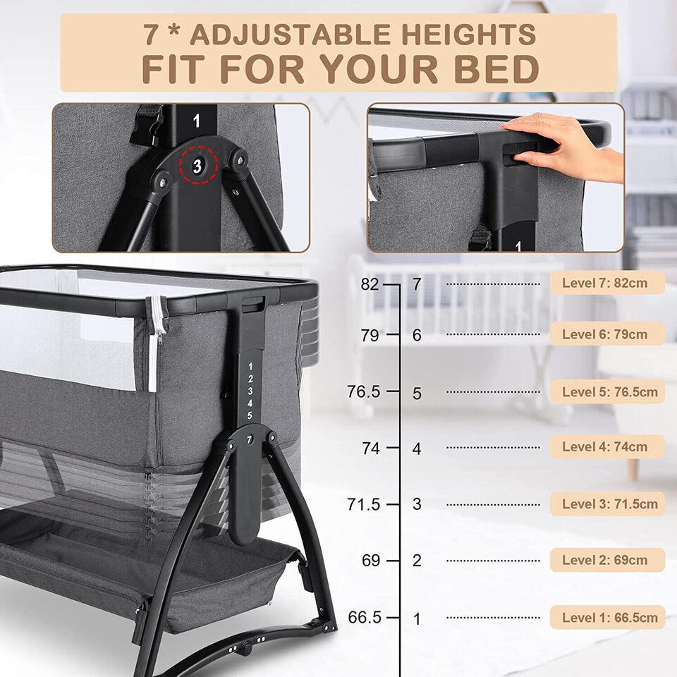 Baby Bedside Sleeper Portable Baby Bassinet Crib Attached To Bed