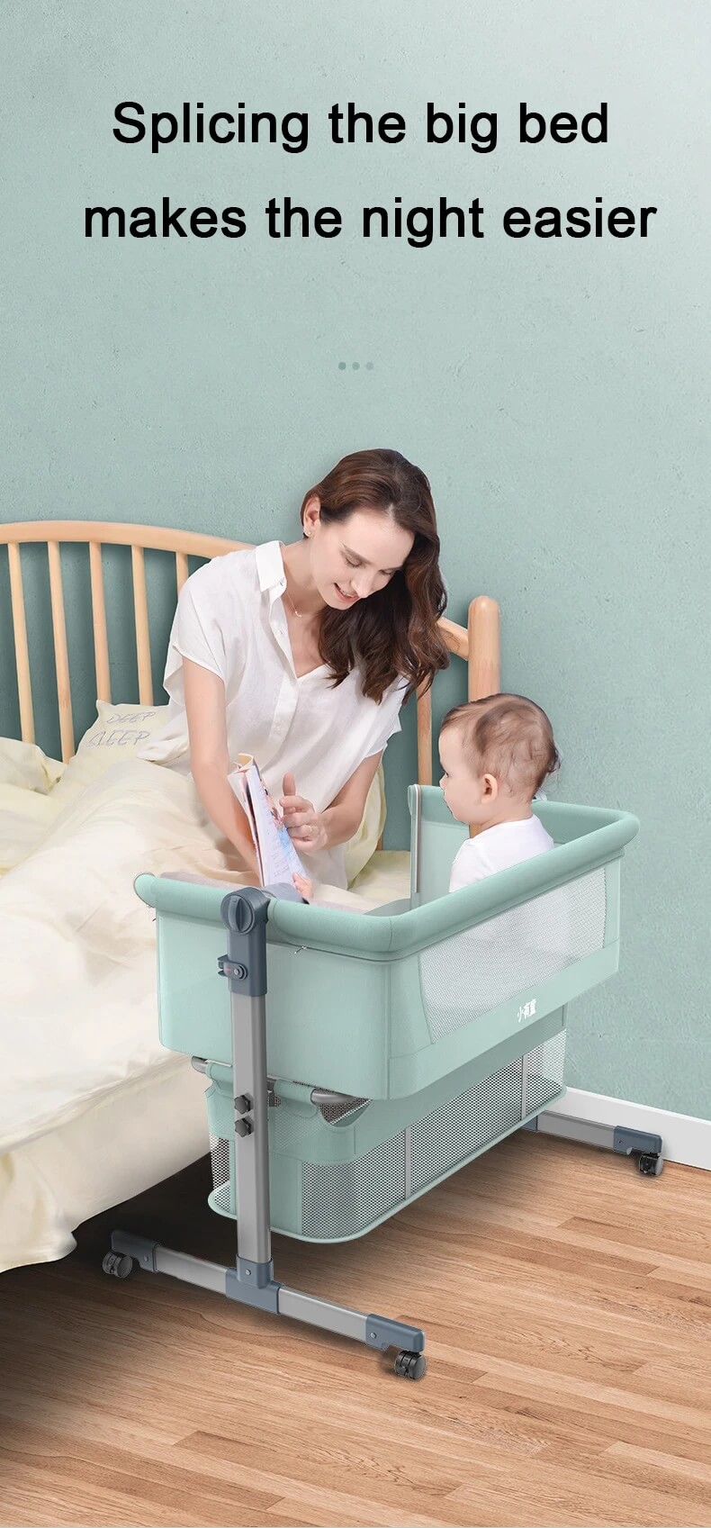 Mini Crib With Mattress Portable Co Sleeping Crib
