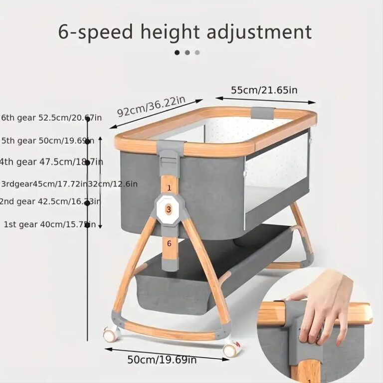 Foldable Mini Crib With Wheels For Baby Bedside Crib Bassinet