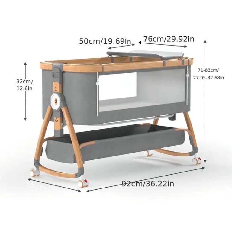 Foldable Mini Crib With Wheels For Baby Bedside Crib Bassinet