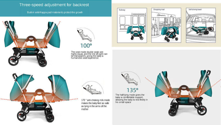Twin Pram Double Stroller