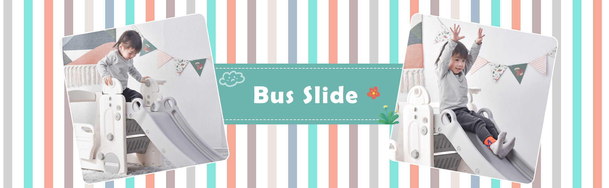 Indoor Slide For Kids 4 In 1 Bus Slide For Toddlers