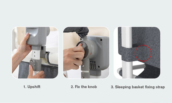 Baby Electric Rocking Bassinet Bedside Crib With Wheels