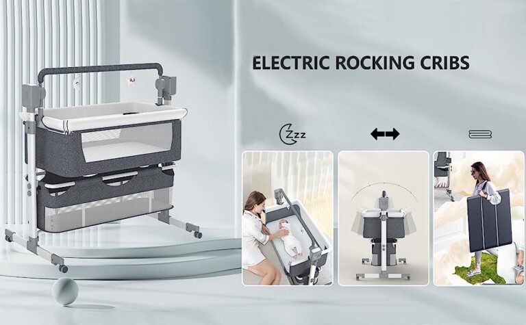 Baby Electric Rocking Bassinet Bedside Crib With Wheels