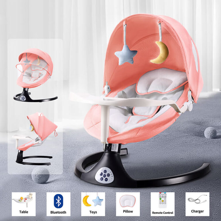 Baby Electric Rocking Bassinet Bedside Crib With Wheels