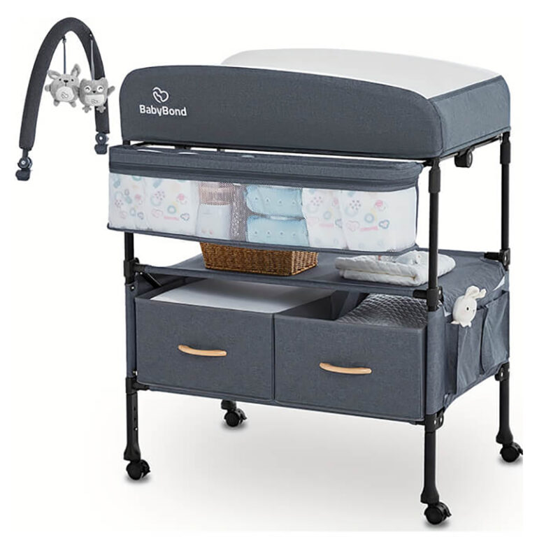Portable Change Table With Storage Adjustable Foldable Changing Table ...